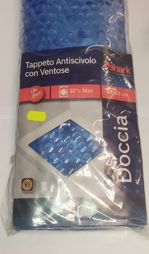 SHARK - TAPPETO ANTISCIVOLO PER DOCCIA 53x53CM - CON VENTOSE - COLORE ...