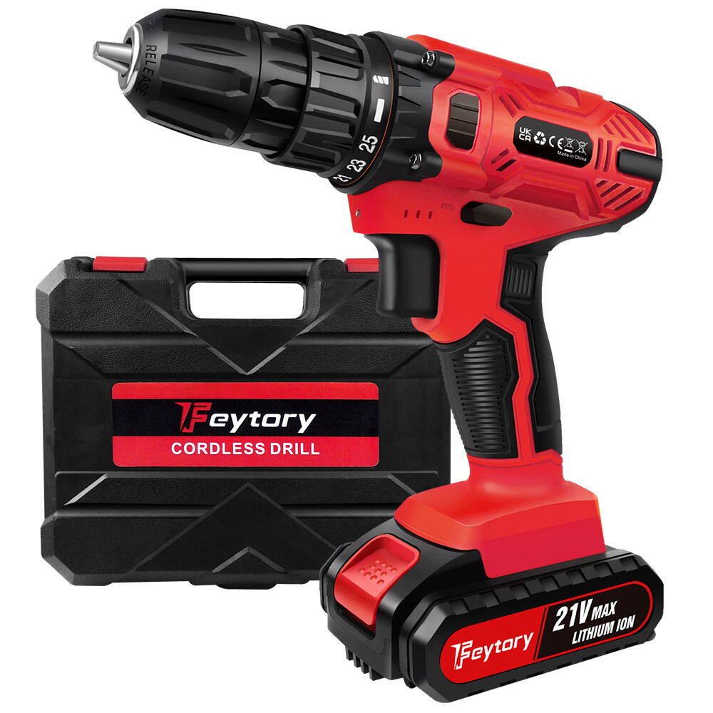 Battery 21V Cordless Drill Combi Driver High Power Electric Screwdriver ...