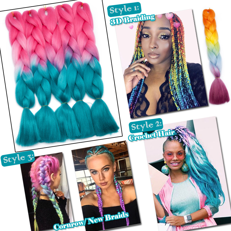 Long Braiding Jumbo Hair Expression Handmade Box Braids as human Mutil ...