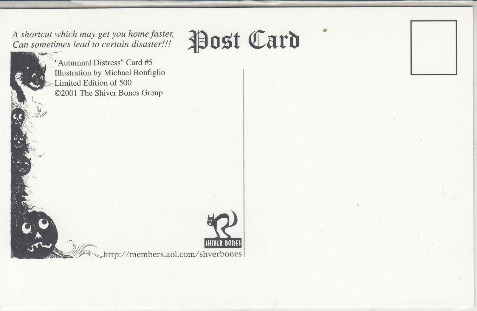 Postcard modern new holiday Halloween pumpkin Scared Couple Shiver ...