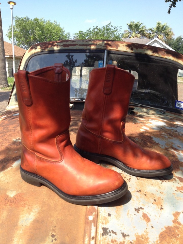 RED WING 1990 VINTAGE USA RUST LEATHER WESTERN COWBOY ENGINEER BOOTS 9. ...