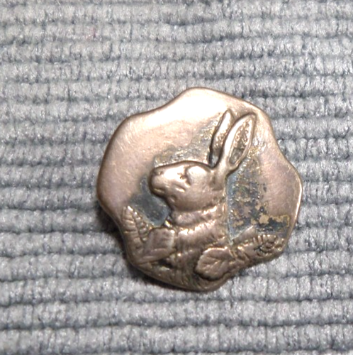 Vintage Antique Metal Picture Button Rabbit | eBay