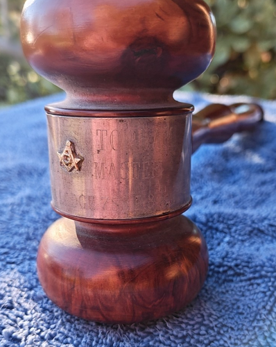 Vintage Masonic Gavel W/Sound Block Personalized Worshipful Master ...