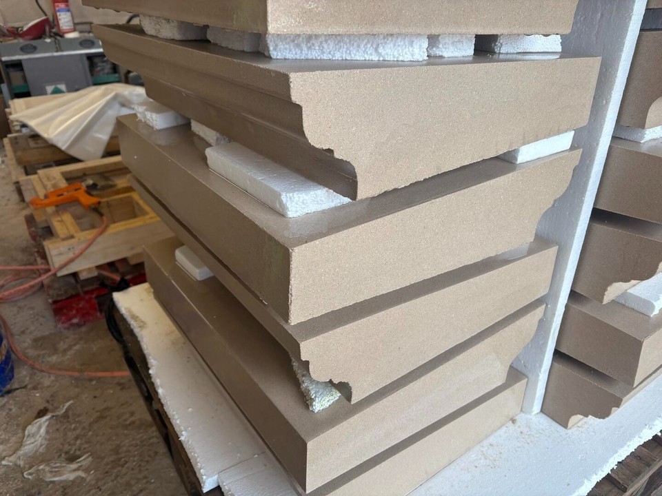Cast Stone Coping Stones Fluted Once Weathered - Sandstone -600 x 440 x ...