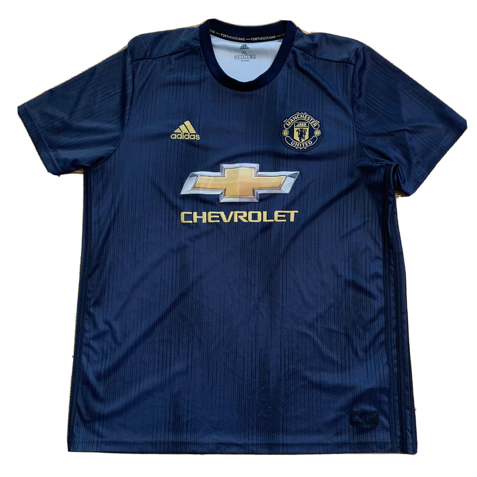 Mens Adidas Parley Manchester United Chevrolet Jersey Kit Size XL Dark ...