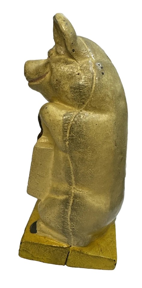 Antique Vintage Cast Iron Thrifty Pig Coin Bank The Wise Pig Safe | eBay