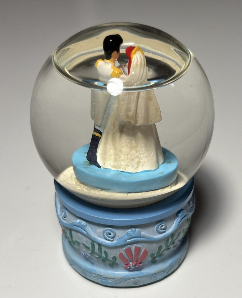 Little Mermaid Ariel and Prince Eric Wedding Miniature Mini Snow Globe ...