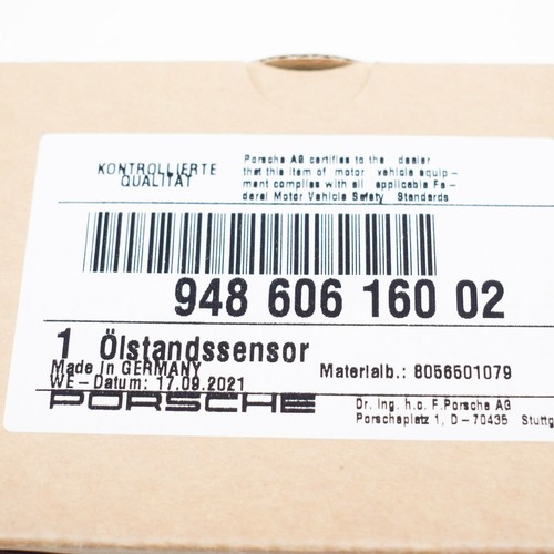 NEW PORSCHE PANAMERA 970 ENGINE OIL LEVEL SENSOR 94860616002 ORIGINAL ...