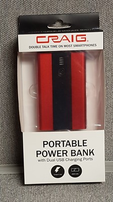 CRAIG ELECTRONICS PORTABLE POWER BANK WITH DUAL USB CHARGING PORTS ...