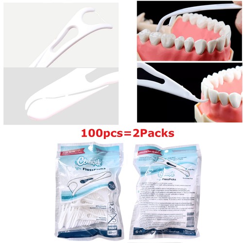 100 Pcs Dental Floss Sticks Interdental Tooth Harps Teeth Picks Oral ...
