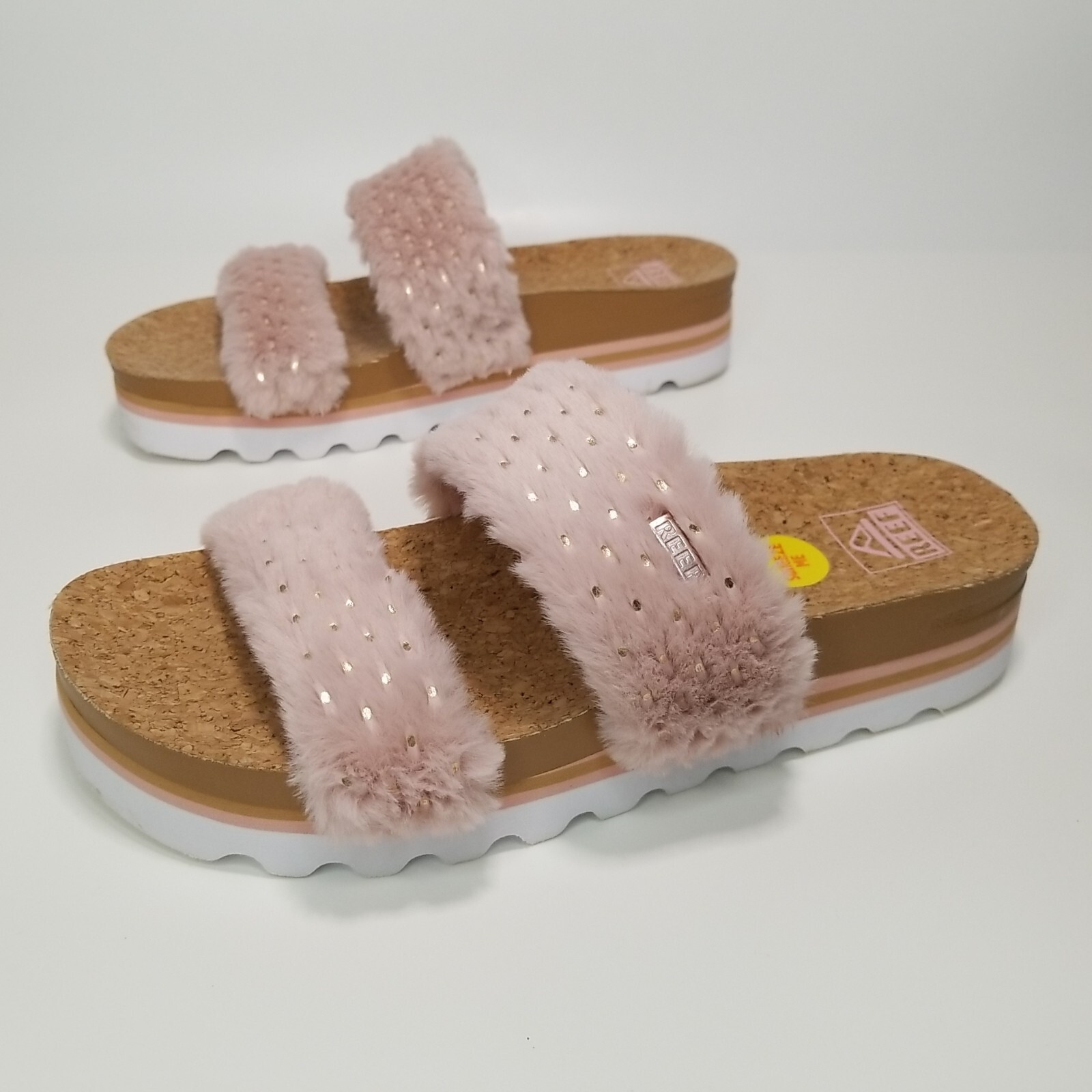 Reef Vista Hi Cozy Platform Faux Fur Slides Women's s… - Gem