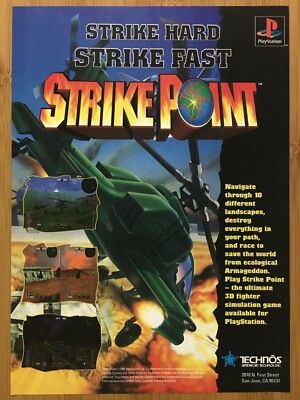 Strike Point PS1 Playstation 1 1996 Vintage Print Ad/Poster Official ...