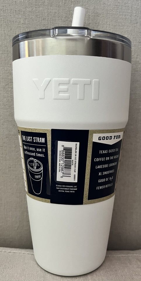 YETI Rambler 26oz Cup With Straw Lid (WHITE) New | eBay UK