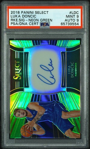 Luka Doncic 2018 Select Rookie Signature Neon Green /99 Auto Autograph ...