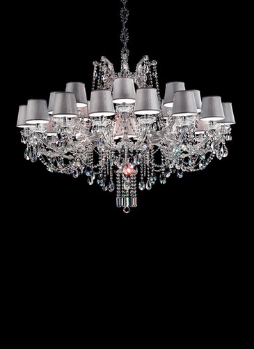 Chandelier Of Luxury Crystal Chrome With Shades 24 Lights MS-319 | eBay