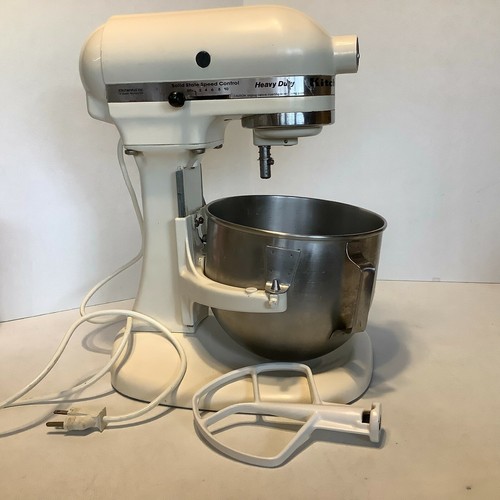 KitchenAid K5SS Heavy Duty Series 5 Quart Stand Mixer w/Bowl White ...