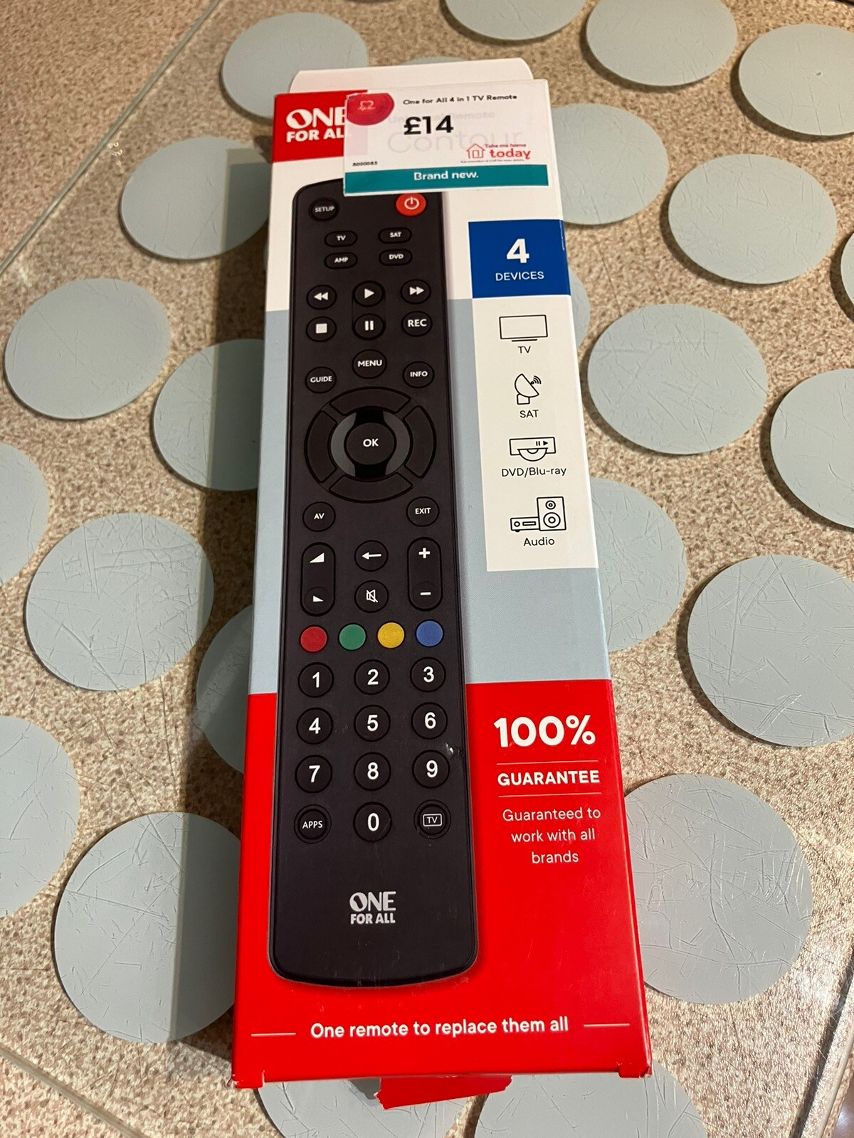 One For All Contour 4 URC1240 Universal 4 in 1 Remote Control for sale ...