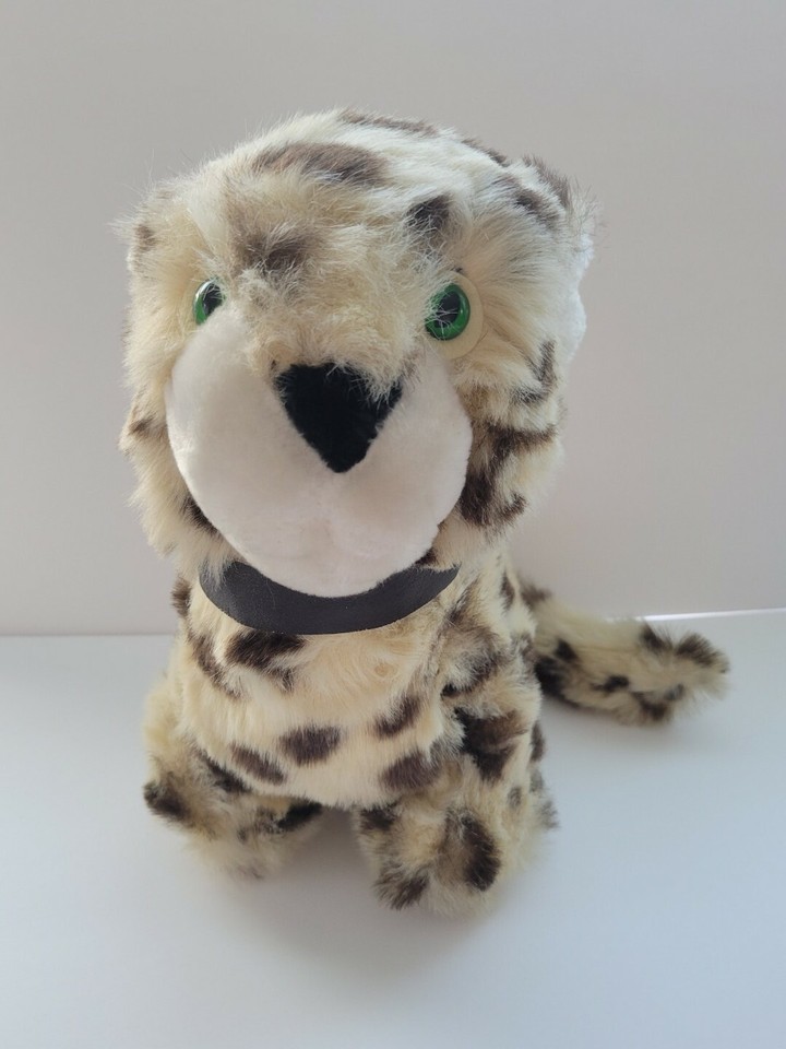 Vtg SOS Save Our Space Snow Leopard Cheetah Cat Plush Stuffed Animal ...
