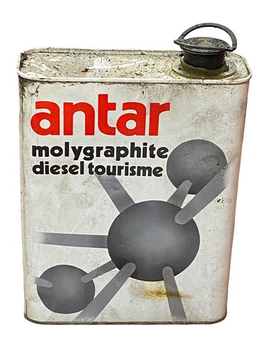 VINTAGE ANCIEN BIDON MÉTAL D HUILE ANTAR MOLYGRAPHITE DIESEL TOURISME ...