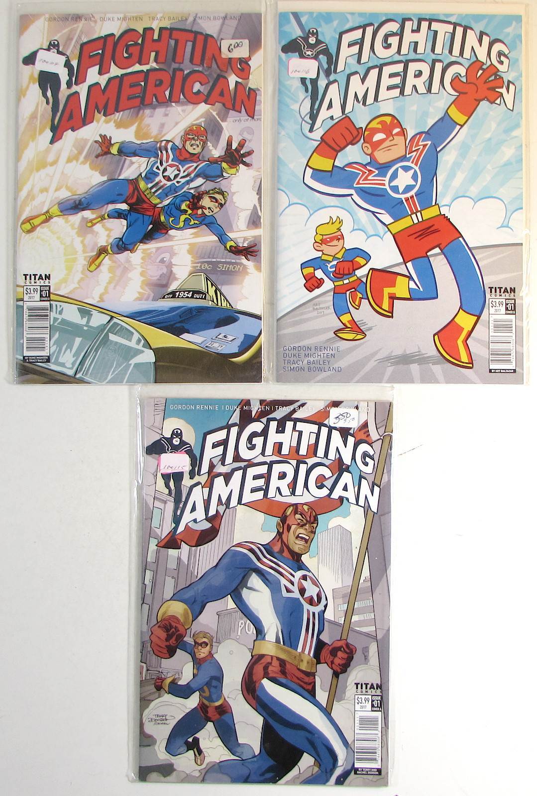 2017 Fighting America Lot 3 #1, 1 b, 1 d Titan Comics NM 1st Print ...