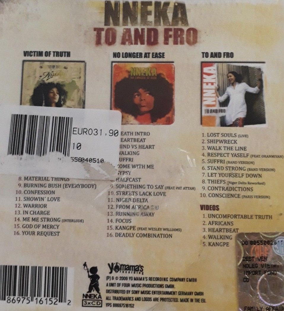 NNEKA- TO AND FRO *CD 3PC BOX 3 ORIGINAL ALBUM- VICTIM+NO LONGER+TO AND ...