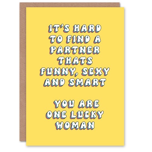 Greeting Card Hard to Find Smart Funny Partner You Are Lucky Birthday ...