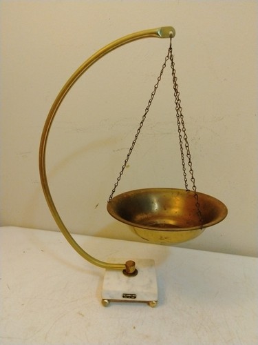 Vintage Brass / Marble Scale Basket - 18" Tall - Italy | eBay