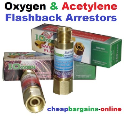 WELDING FLASHBACK ARRESTOR 1 OXYGEN 1 ACETYLENE SPARK FLAME TORCH ...