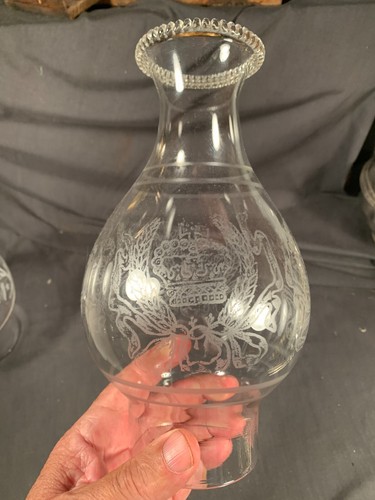 CROWN in a WREATH Large Bulge Chimney Petal Top #2 Oil Lamp Burner 9"T ...