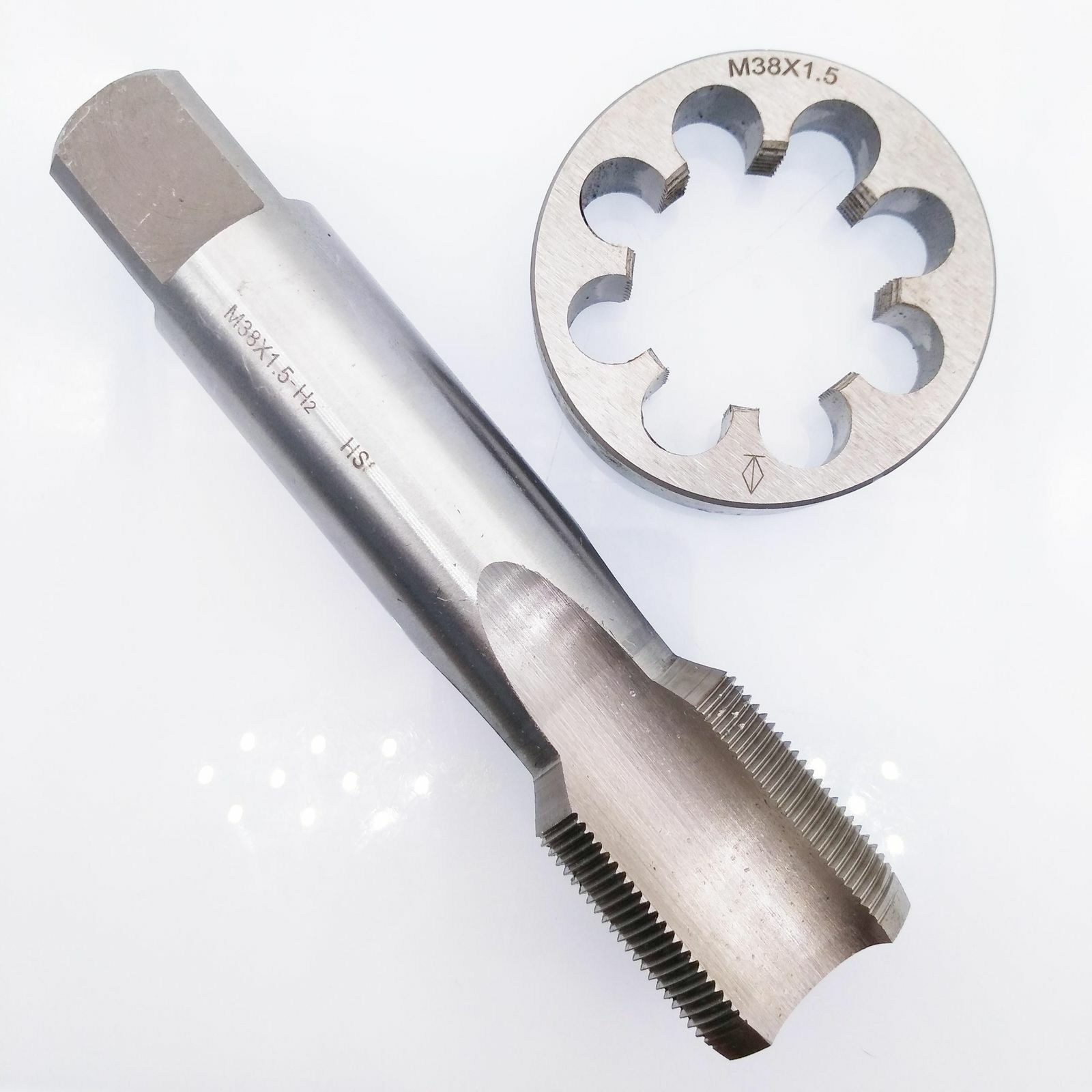 New 1pc HSS M38 x 1.5mm Tap & M38 x 1.5mm Die Metric Thread Right Hand ...