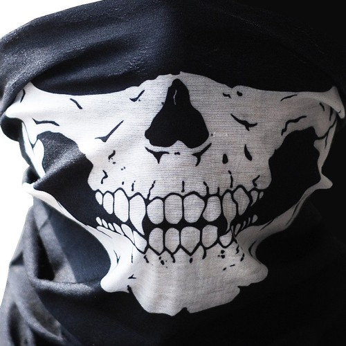 Skull Bandana Cloth Face Mask Tube Scarf Fabric Skeleton Motorcycle ...