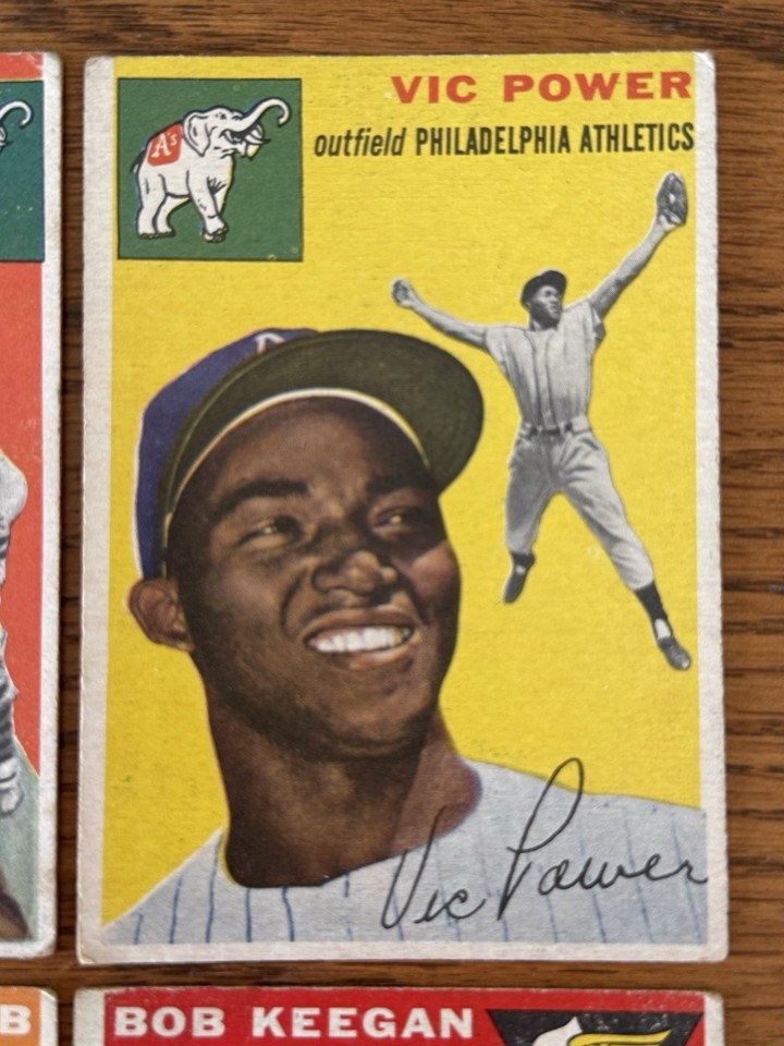 1954 Topps Baseball Lot Of 4, Ray Murray, Vic Power, Bob Keegan, Scheib ...