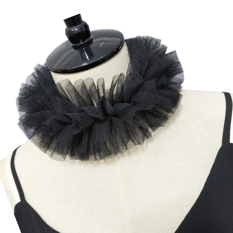 Elegant Elizabethan Mesh Neck Ruff and Wrist Cuffs for Historical ...