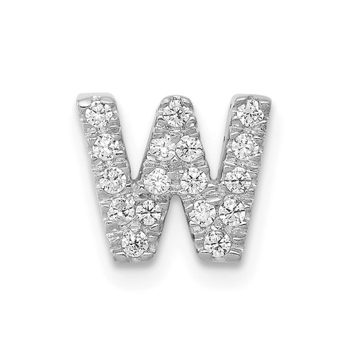 14K White Gold Diamond Letter W Initial Charm | eBay