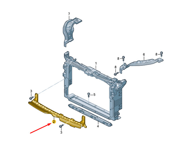 VOLKSWAGEN T-CROSS C11 RADIATOR FRONT CENTER HOLDER 2GM805705B 2021 ...