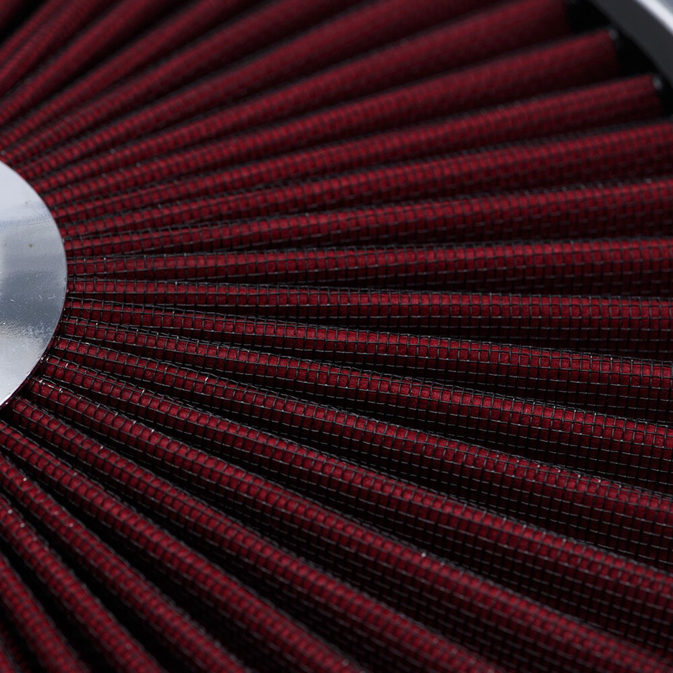 14"x3" Chrome Red High Flow Thru Washable Air Cleaner Filter Top SBC ...