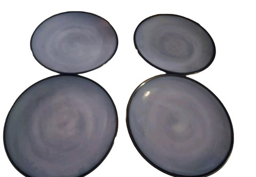 Ceramic Blue Plates Set Of4 Some Small Chips & Ware Due To Age | eBay
