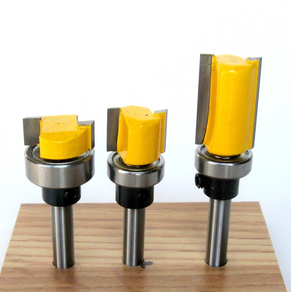 3pc 1/4" SH Top Bearing Trim Pattern Router Bit Set sct-888 | eBay