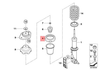 Genuine BMW 2Pcs. Spring Pad Upper MINI Cooper Jcw One R50 R52 R53 ...