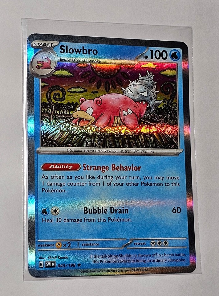 RARE SLOWBRO HOLO SHINY POKÉMON TCG CARD HOLOGRAPHIC CHASE 1PKM POKEMON ...