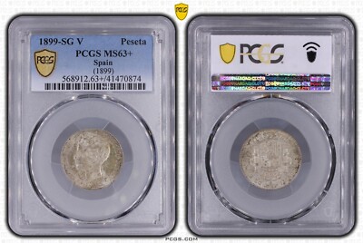 1899 SGV Peseta Spain PCGS MS63+ Silver Pop 1 Alfonso XIII | eBay