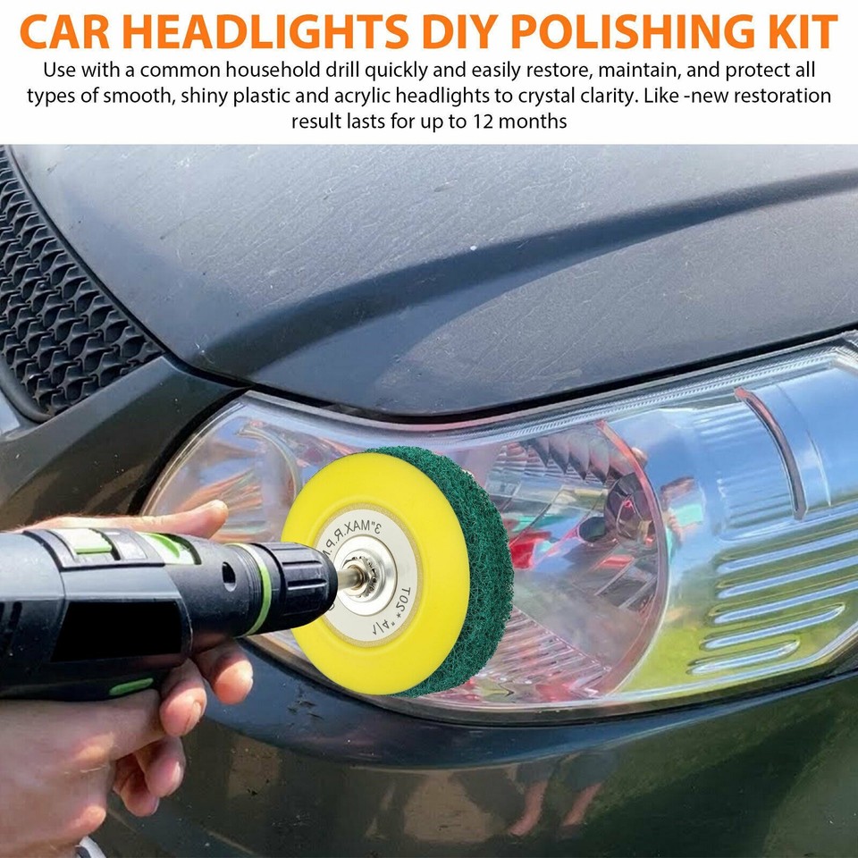 21* Car Headlight Lens Restoration Repair Kit Polishing Cleaner ...