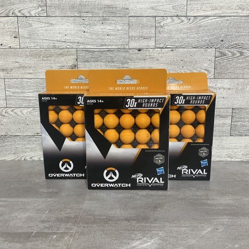Lot of 3 Hasbro NERF Rival Overwatch 30 High Impact Round Refill for ...