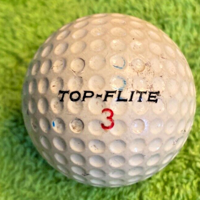 VINTAGE Logo Ball " Beat Nicklaus & Miller " 1970s Sm. Dimple Top Flite ...
