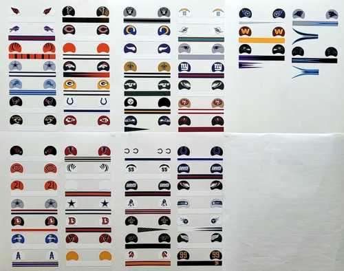 2022-2023 Current and Alternate NFL Gumball Mini Helmet Decals | eBay