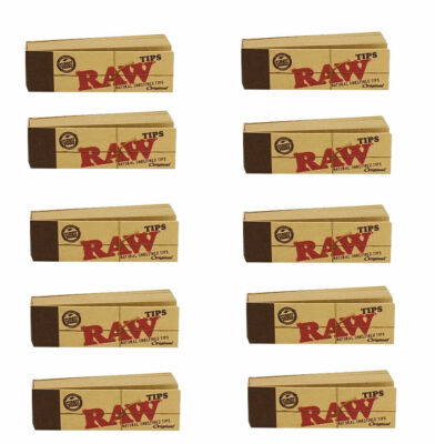 1 BOX (50 Booklets) Raw Rolling Papers Filter Tips Standard Size Vegan ...
