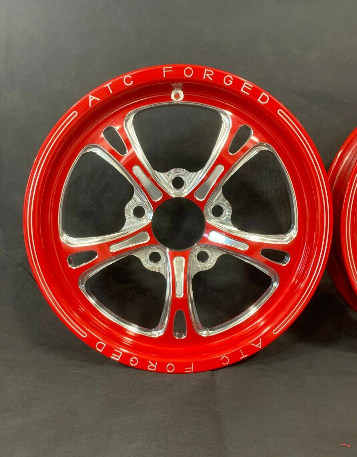 17" Front Drag Racing Wheels "PRIMA" - Red Contrast Cut - Set of 2 | eBay