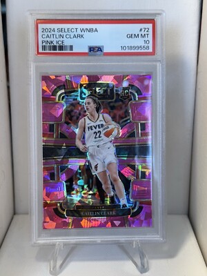 2024 Panini Select WNBA Pink Ice #72 Caitlin Clark RC Rookie Gem Mint ...