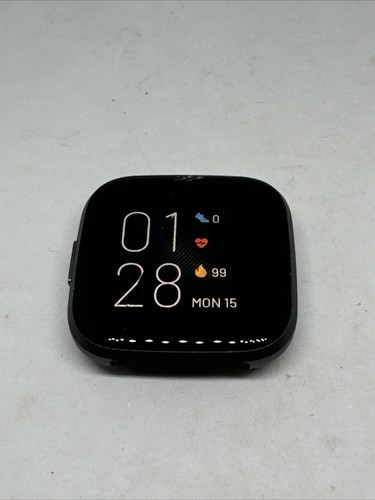 Fitbit Versa 2 Black Gunmetal Fitness Activity Tracker Pebble Cracked ...