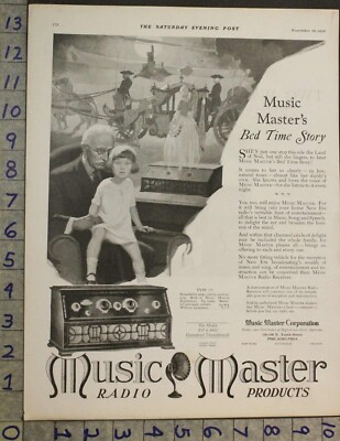 1925 MUSIC MASTER RADIO EQUIP CABINET PHILADELPHIA CINDERELLA ROSY ART ...
